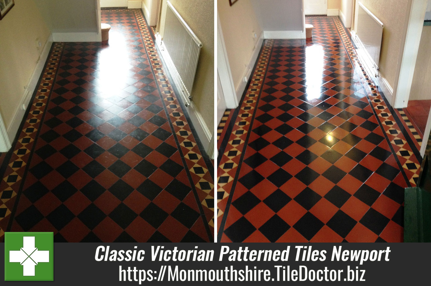 Classic Victorian Patterned Tiles Rejuvenated in Newport - Monmouthshire Tile Doctor